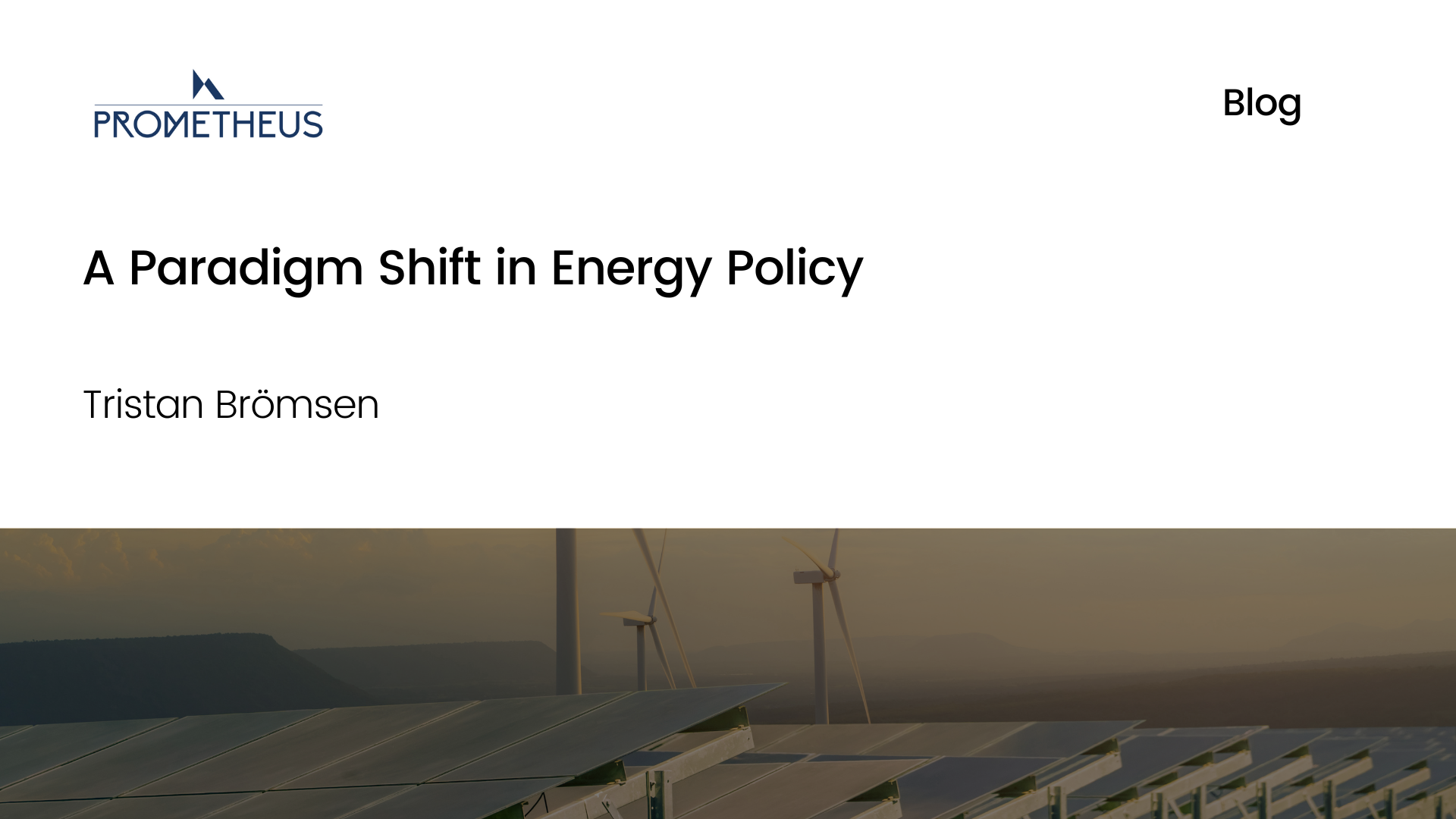 A Paradigm Shift In Energy Policy - EPICENTER