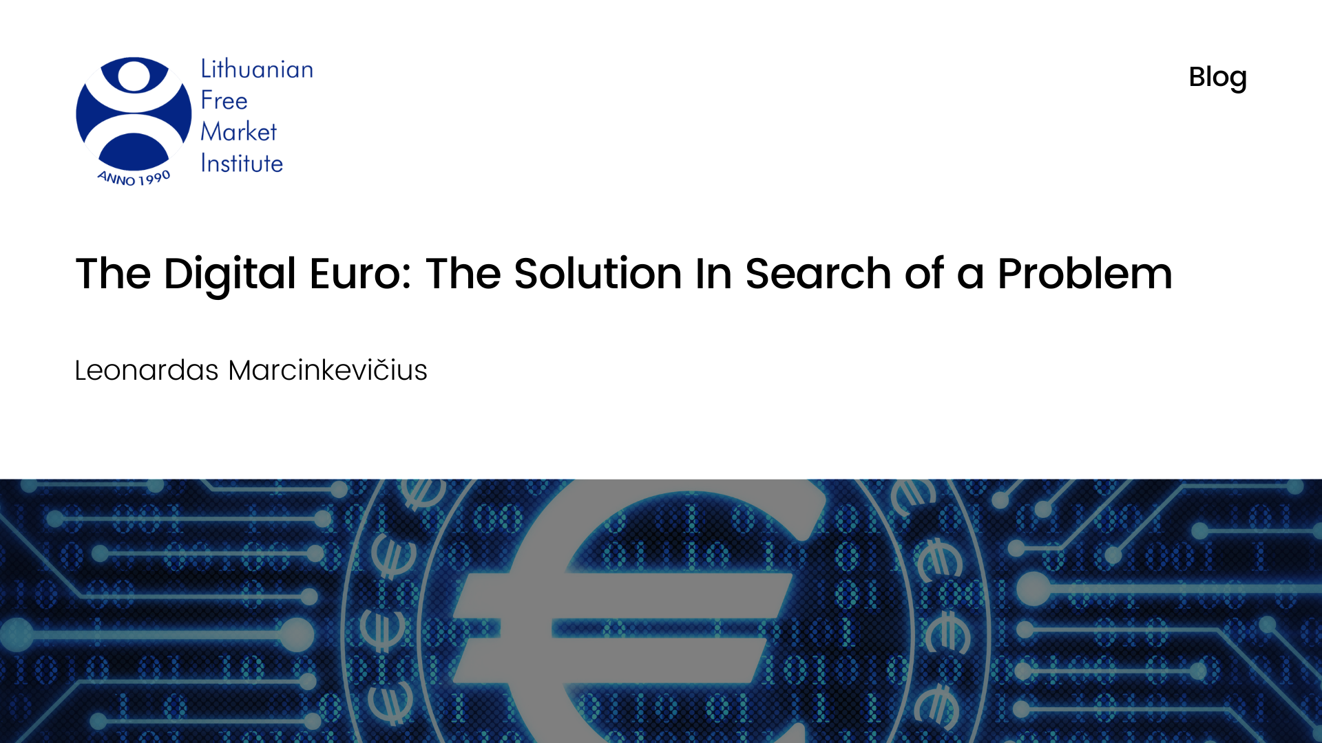 The Digital Euro: The Solution In Search of a Problem - EPICENTER